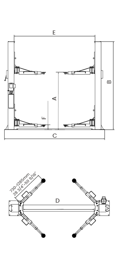 PEAK 209X Base Plate Two Post Lift